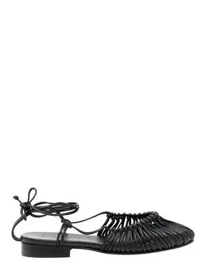 Hereu Mantera Leather Ballerinas - Black