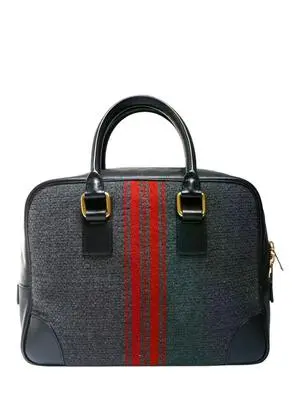 Celine 2000s Striped Wool Tote Bag - Grey