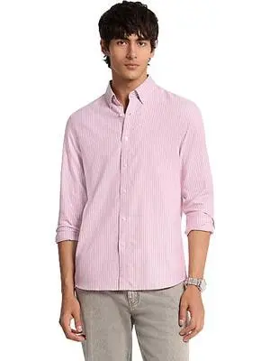 Michael Kors Classic-fit Striped Cotton Shirt - Pink