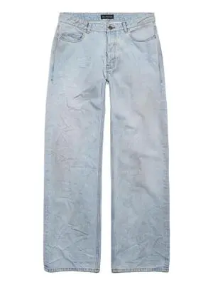 Balenciaga Distressed Relaxed Fit Pants - Blue