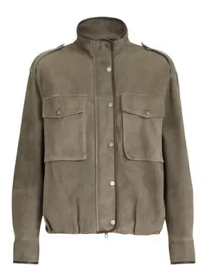 Brunello Cucinelli Suede Relaxed Jacket - Brown