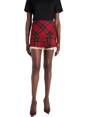 Alexander McQueen Tartan Miniskirt - Bordeaux