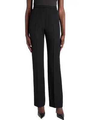 Alexander McQueen High-waist Wool Tuxedo Straight-leg Pants - Black