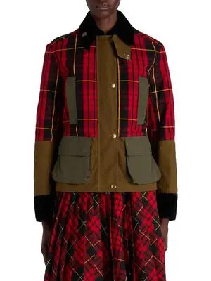 Alexander McQueen Deconstructed Tartan Ripstop Jacket - Bordeaux