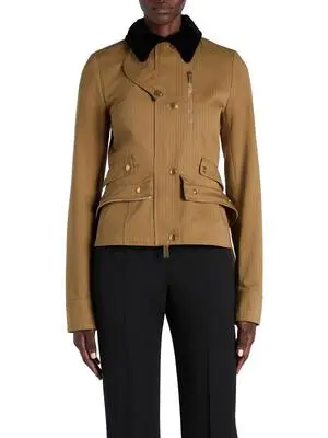 Alexander McQueen Cotton Herringbone Jacket - Light Brown
