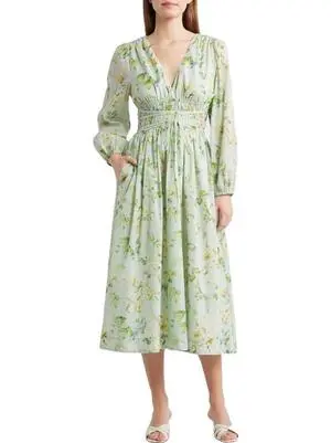 EN SAISON Floral Cotton Midi Dress