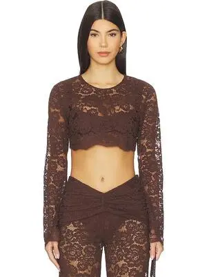 SHANI SHEMER Ella Crop Top - Espresso