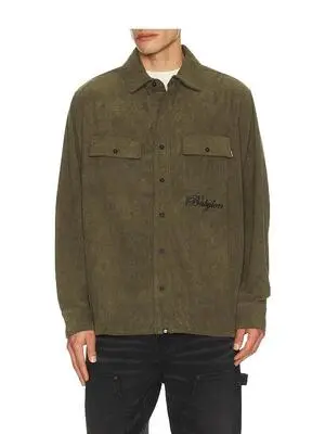 BABYLON Corduroy Shirt In Olive - Slime Green