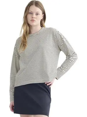 Everlane Oversized Boxy Crewneck - Bone/pirate Black Stripe