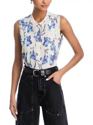 Rag & Bone Arden Sleeveless Blouse - Ivory Floral
