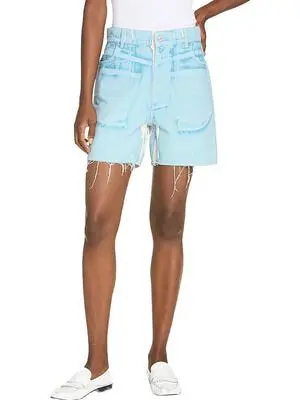 Marni Printed Light Denim Shorts - Sky