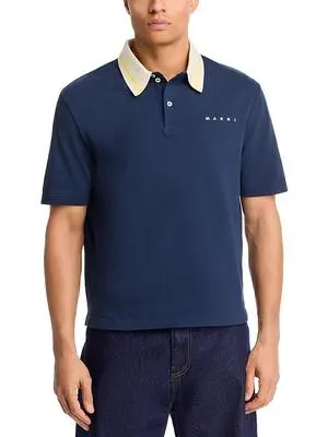 Marni Contrast Collar Polo - Blue
