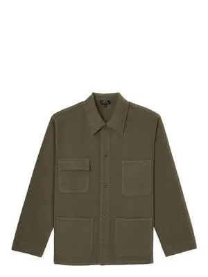 A.p.c. A. P.c Veste Chemise Button Front Overshirt - Gray Green