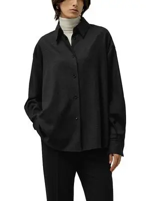 Lilysilk Silk-wool Oversized Shirt - Thunder
