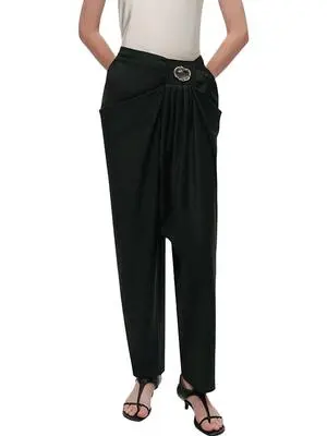 NOCTURNE Accessory Detailed Pleated Trousers - Black