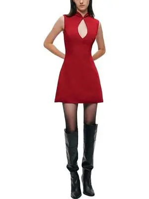 NOCTURNE Open-back Mini Dress - Red