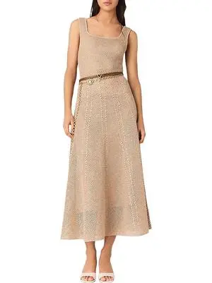 Maje Knit Midi Dress - Nude
