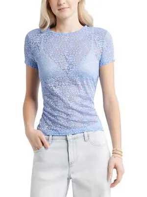 Bp. Stretch Lace Top - Blue Haze