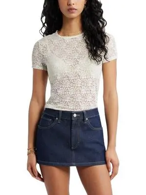 Bp. Stretch Lace Top - Ivory