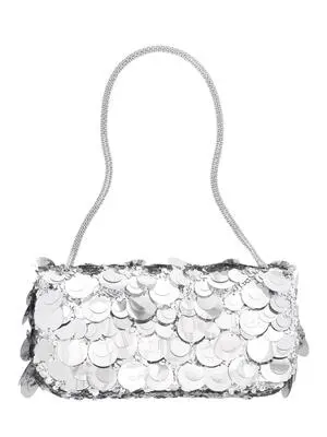 Rabanne Sequined Metallic Leather Shoulder Bag - Silver