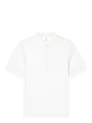 Brunello Cucinelli Cotton And Silk-blend Henley T-shirt - White