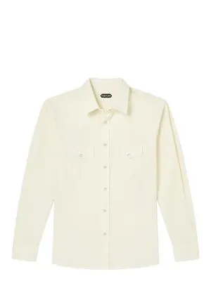 TOM FORD Garment-dyed Denim Shirt - Yellow