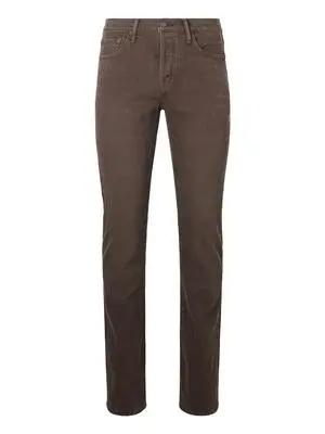 TOM FORD Slim-fit Cotton-blend Corduroy Trousers - Brown