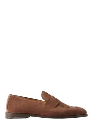 TOM FORD Suede Penny Loafers - Brown