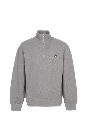Maison Kitsuné Fox Head Half Zip Sweatshirt - Gray