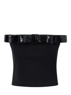 TOM FORD Off-the-shoulder Wool-twill Top - Black