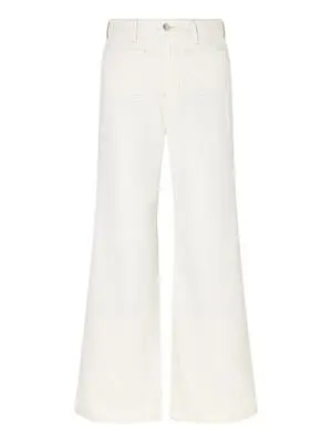 Veronica Beard Kasey Mid-rise Wide-leg Jeans - Ecru