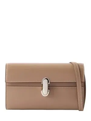 Savette Symmetry Mini Leather Shoulder Bag Taupe