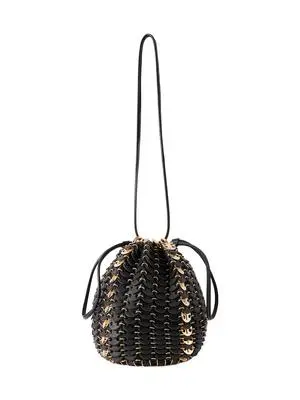 Rabanne Bucket Flip Reversible Leather And Chainmail Bucket Bag - Black