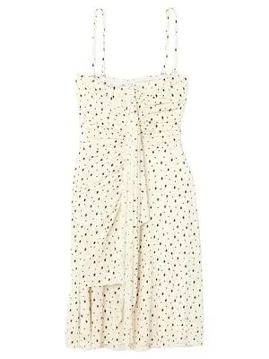 Isabel Marant Gemma Ruched Draped Polka-dot Mini Dress - Ecru