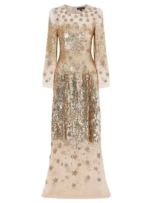 Jenny Packham Galactic Embellished Tulle Gown - Gold