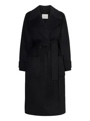 JOSEPH Arlina Belted Wool And Cashmere-blend Coat - Black