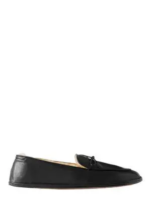 EMME PARSONS Parker Shearling-lined Leather Loafers - Black