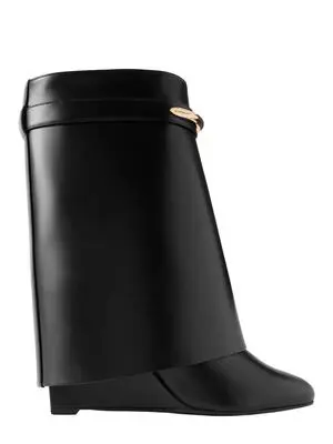 Givenchy Shark Embellished Leather Ankle Boots - Black
