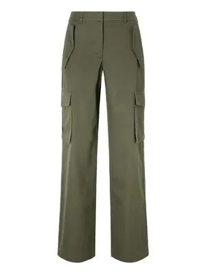 Burberry Freja Cotton-twill Straight-leg Pants - Green