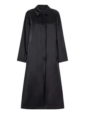 Dries Van Noten Cotton-blend Satin Longline Coat - Black