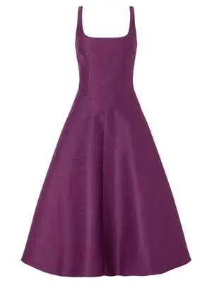 EMILIA WICKSTEAD Letisha Textured-satin Midi Dress - Purple