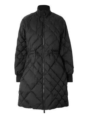 Burberry Appliquéd Leather-trimmed Padded Quilted Shell Down Jacket - Black