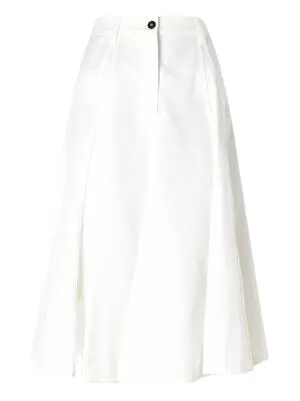 Brunello Cucinelli Cotton-blend Twill Midi Skirt - White