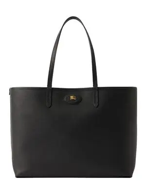 Burberry Reversible Leather And Checked Canvas Tote - Black