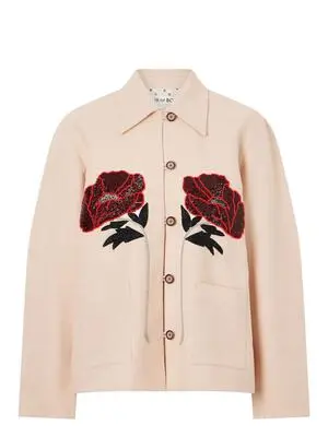 Alix Of Bohemia Jude Bead-embellished Silk-crepe Jacket - Pink