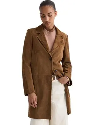 TWP Easy Car Coat In Heavy Suede - Martora