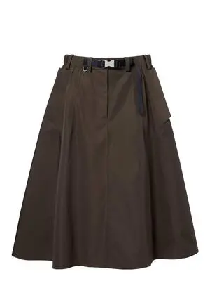 Prada Belted Midi Skirt - Brown