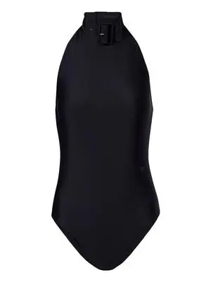 COURREGES Buckle-detail Crêpe Bodysuit - Black
