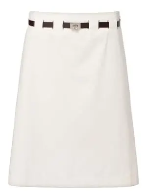 FERRAGAMO Belted Mini Skirt - White