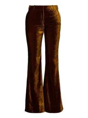 Nina Ricci Velvet Flared Pants - Gold